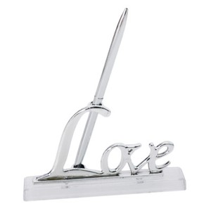 Guest Book Signing Pen w/ Love Sign Pen Holder Set Wedding Birthday ...