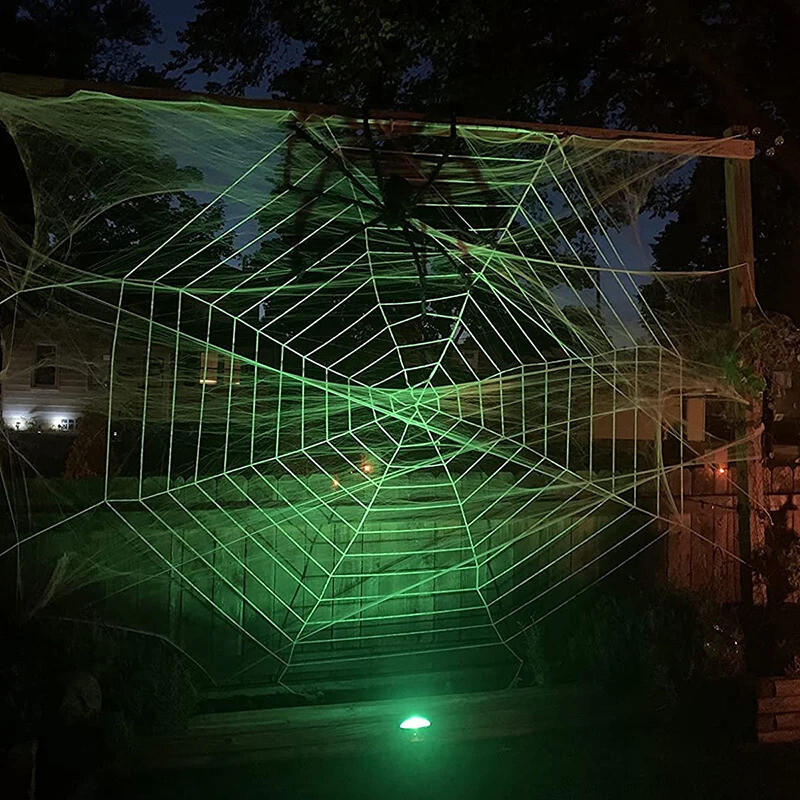 HALLOWEEN SPIDER WEB Stretch White Giant Cobweb Decoration New | eBay