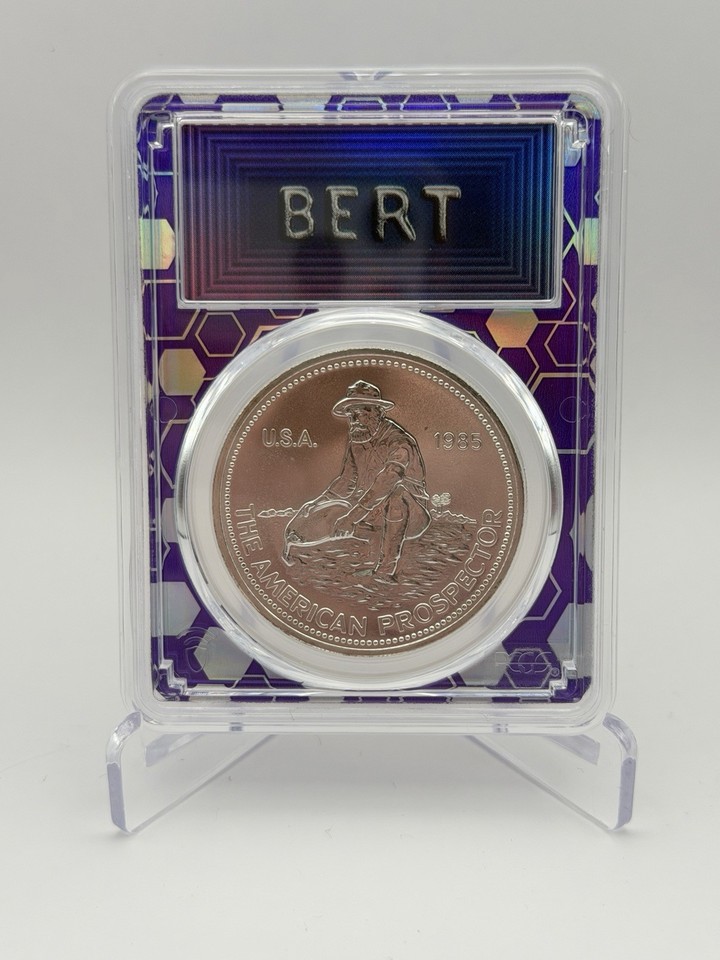 1985 Engelhard 1 oz Silver Prospector Eagle Reverse PCGS MS68 BERT ...