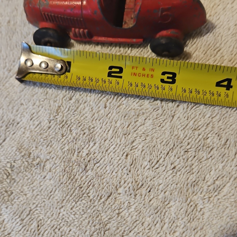 Vintage Cast Iron Red Toy Race Car, Approx. 3 Inches | eBay
