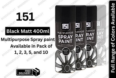151 Black Matt Spray Paint 400ml Multipurpose Fast Drying – Multi Packs ...