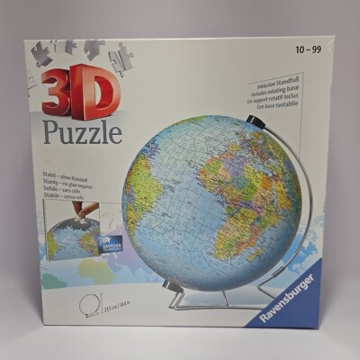 Ravensburger 3D Puzzle Ball World Globe 550 Pieces Display Stand New ...