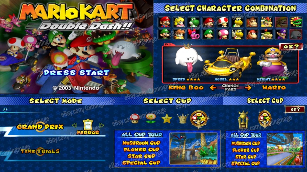 Mario Kart Double Dash Unlockable Characters