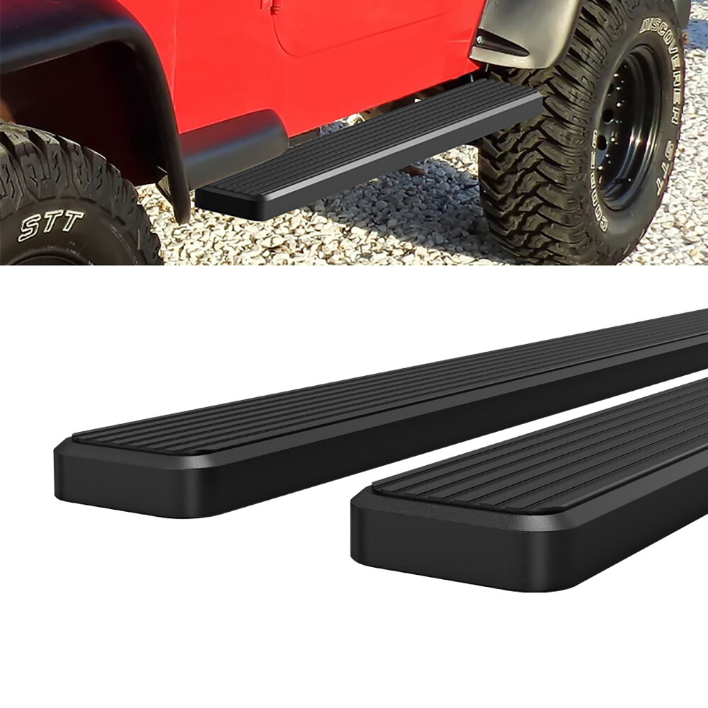 HD Ridez Steel Running Board 5in Black Fit 87-06 Jeep Wrangler TJ YJ ...