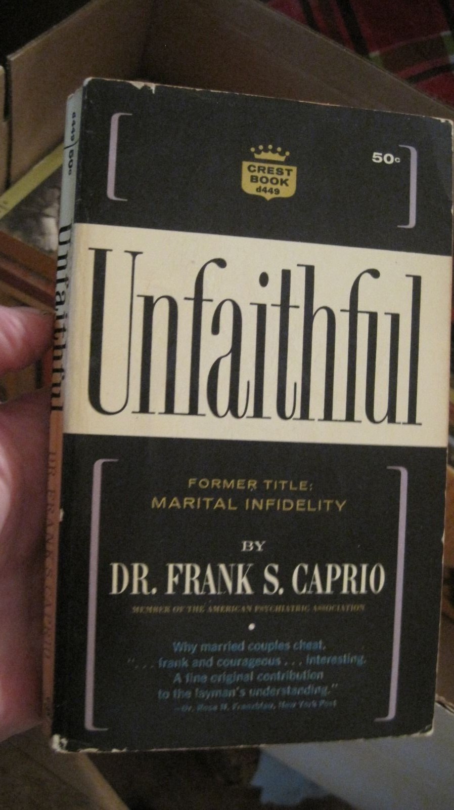 "Unfaithful by Dr. Frank S. Caprio. paperback book. | eBay