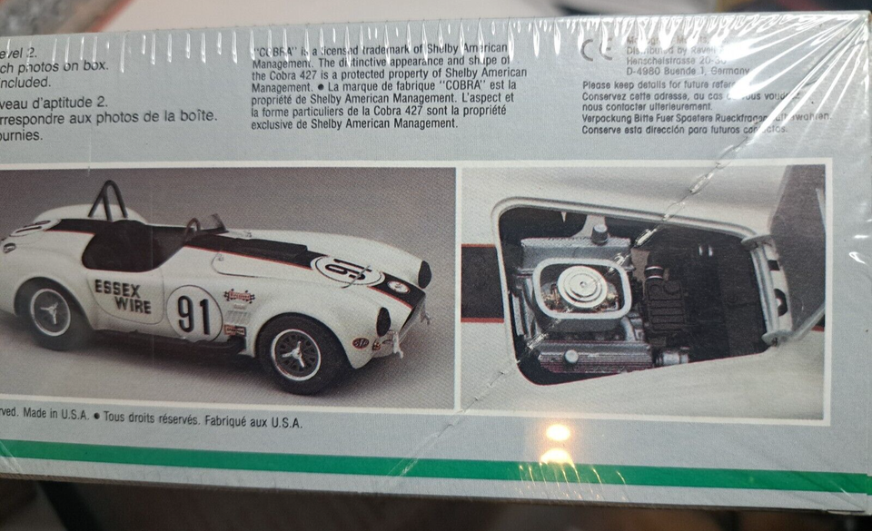 Monogram 1/24 Shelby Essex Wire Ford 427 AC Cobra Model Kit 2944 SEALED ...
