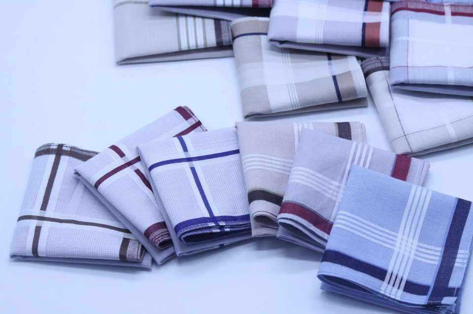 4Pcs 40x40cm Mens Handkerchiefs 100% Cotton Pocket Square Hanky ...
