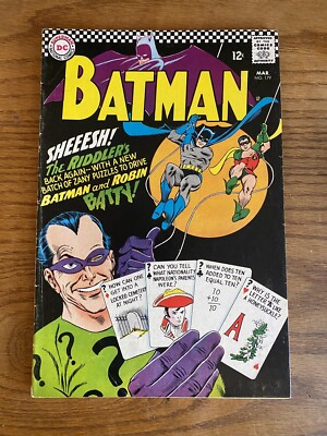 BATMAN #179 (1966) KEY ISSUE: 2nd Silver Age Riddler VG | eBay