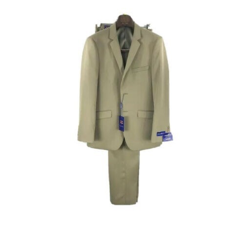 Tony Blake Men's Khaki Suit 2 Piece Slim Fit Flat Front Pants Size 36S ...