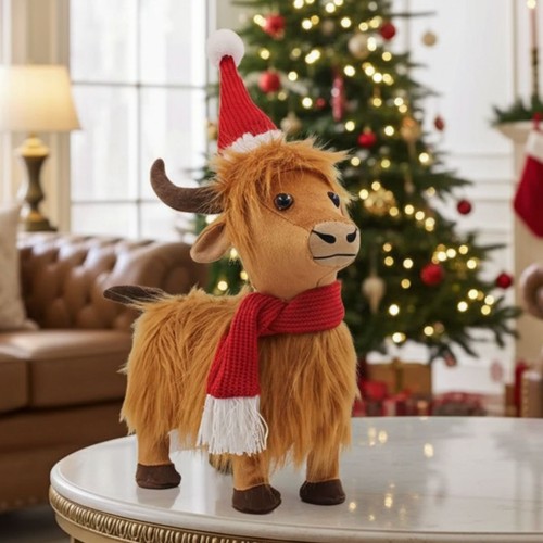 Highland Cow Animated Walking Dancing Christmas Figure Plays Jingle ...