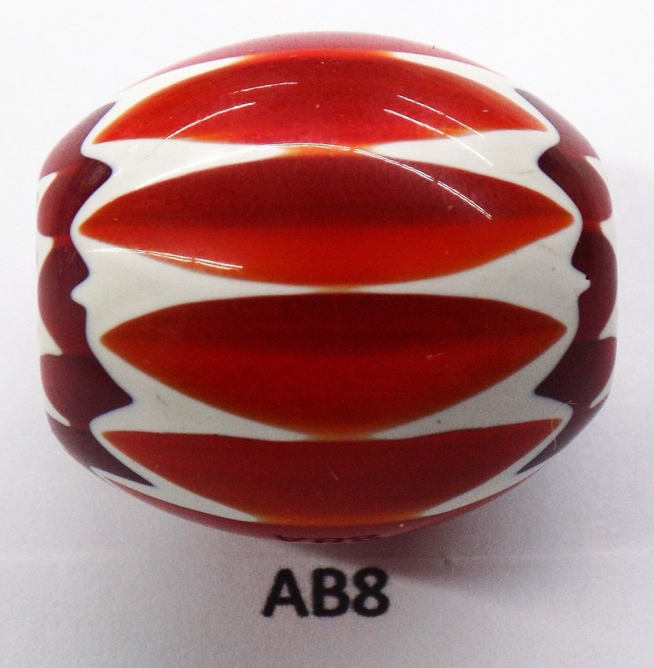 Sweet Red Chevron Collector Trade Bead African AB8 BG 82 | eBay