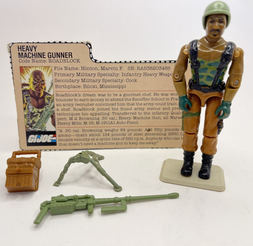 GI Joe Roadblock v1 Vintage 1984 Hasbro 100% Complete With File Card ...