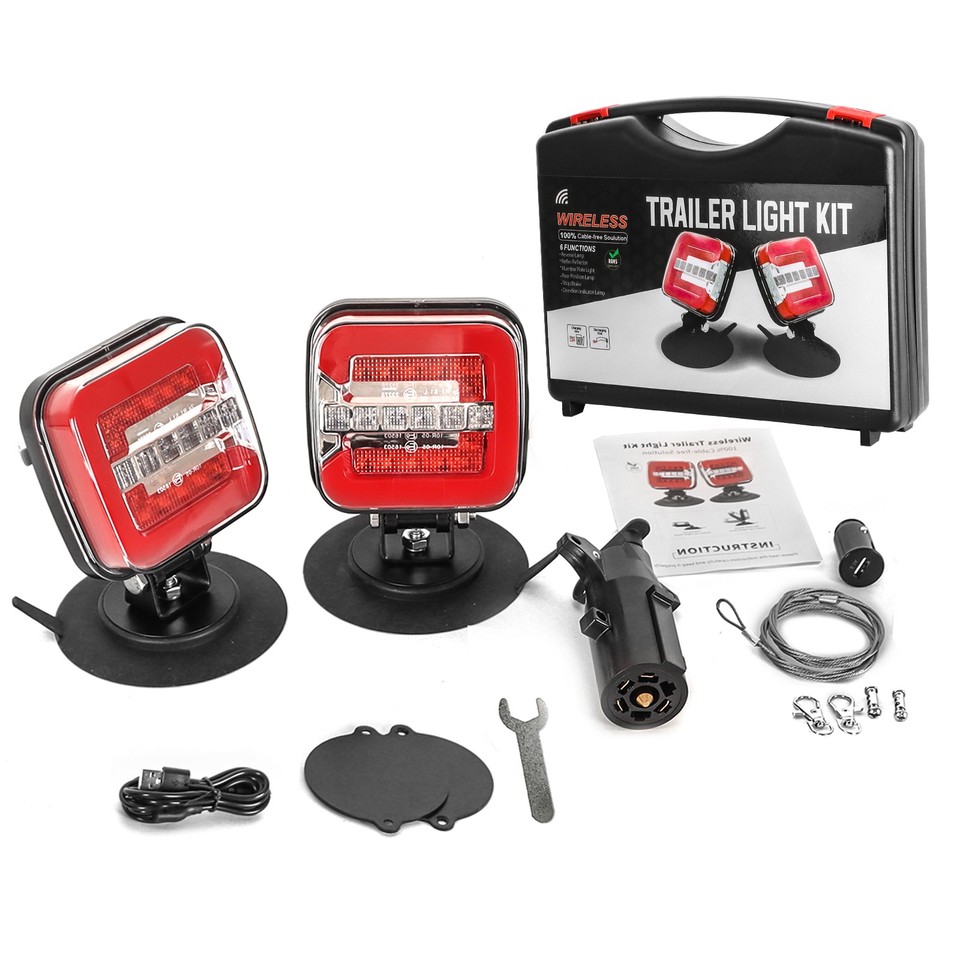 Wireless Magnetic Trailer Tail Light Kit, Rechargeable Towing Light Kit ...