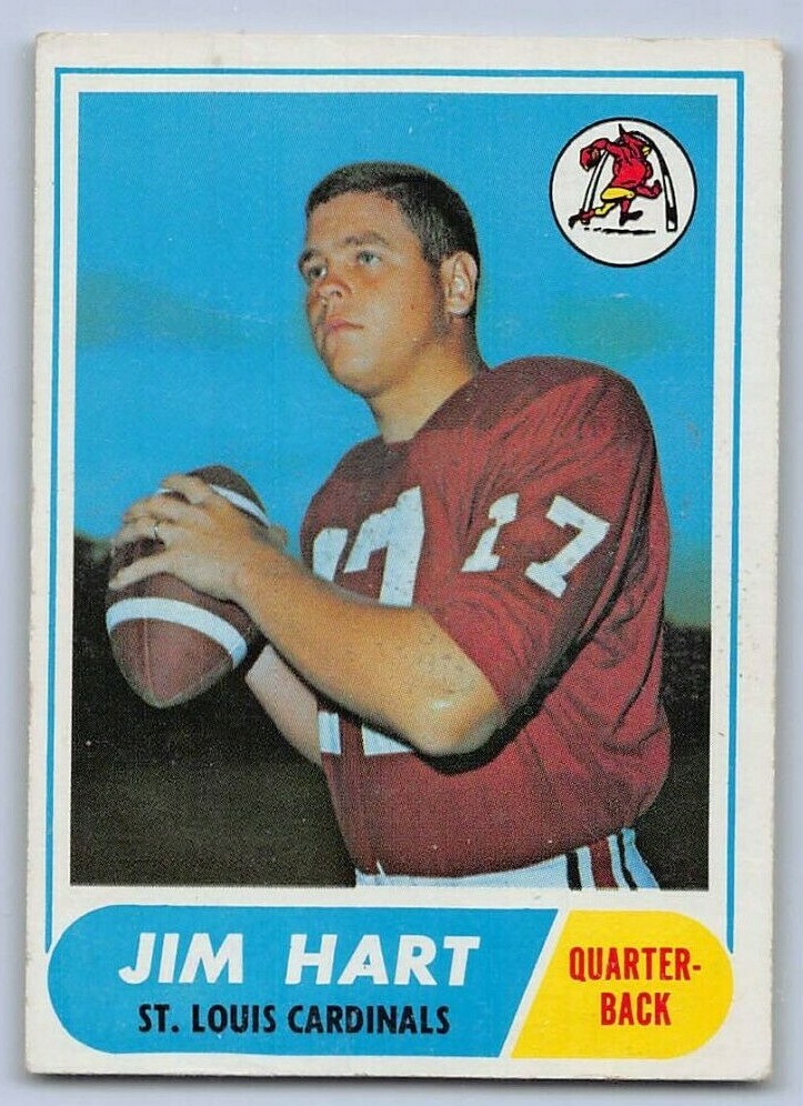1968 JIM HART - Topps " ROOKIE " Football Card- # 60 - ST. LOUIS ...