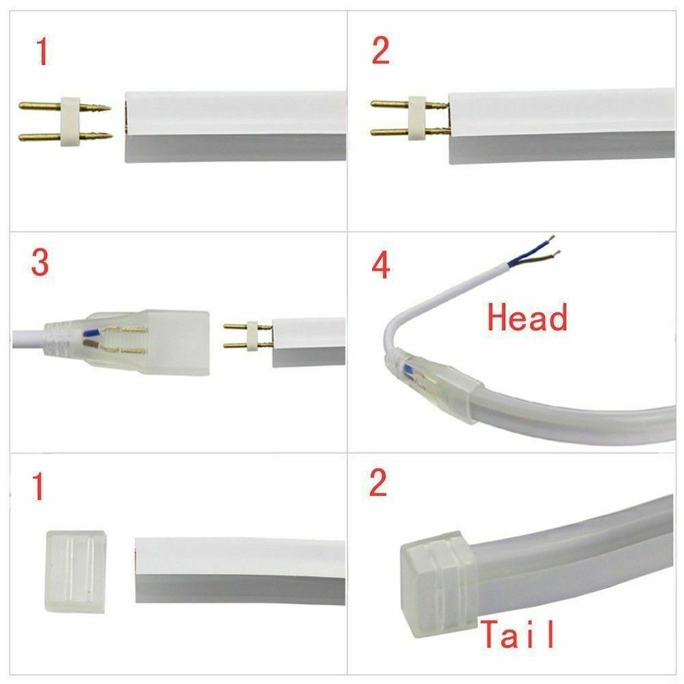 12V SMD 2835 LED Neon Rope Light Strip Flex Waterproof In/Outdoor Decor ...