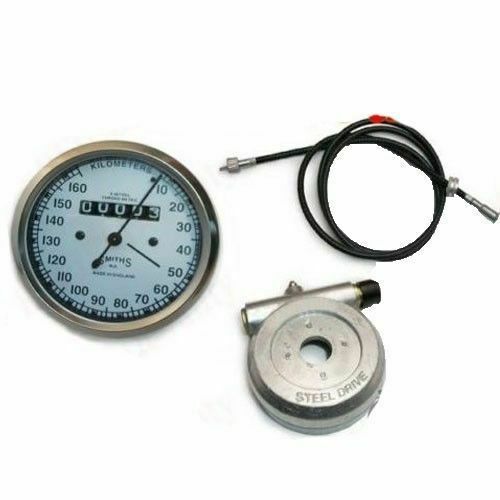Replica White Smiths Speedometer 160 kph With 54" Cable & Alloy Hub ...