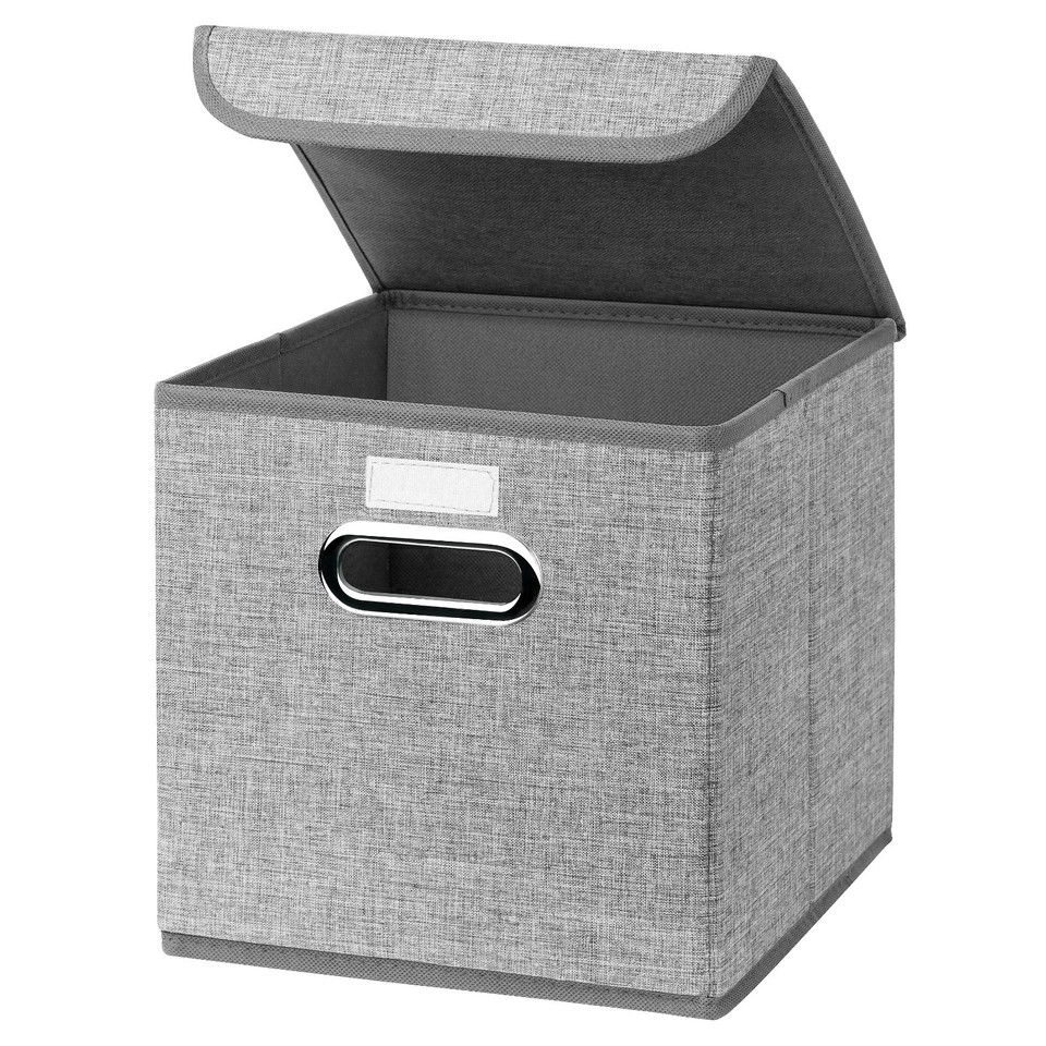 4x Hellgrau Faltbox 25x25x25 Box Regalbox Aufbewahrungsbox faltbar mit ...