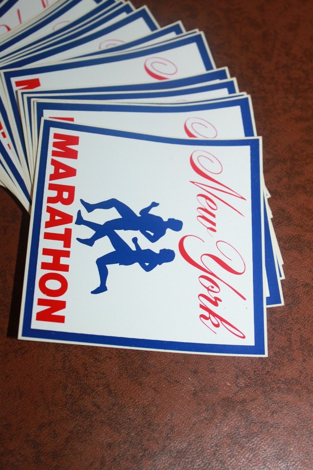 Lot of 50 4" NEW YORK CITY MARATHON STICKER DECAL NOS 1980s | eBay