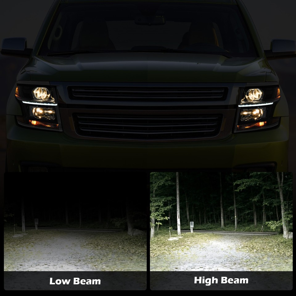 LH+RH 2015-2020 Chevy Tahoe Suburban Projector HID/Xenon Headlights W ...