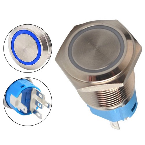 19mm Latching Push Button Power Switch Nickel plated Copper ...
