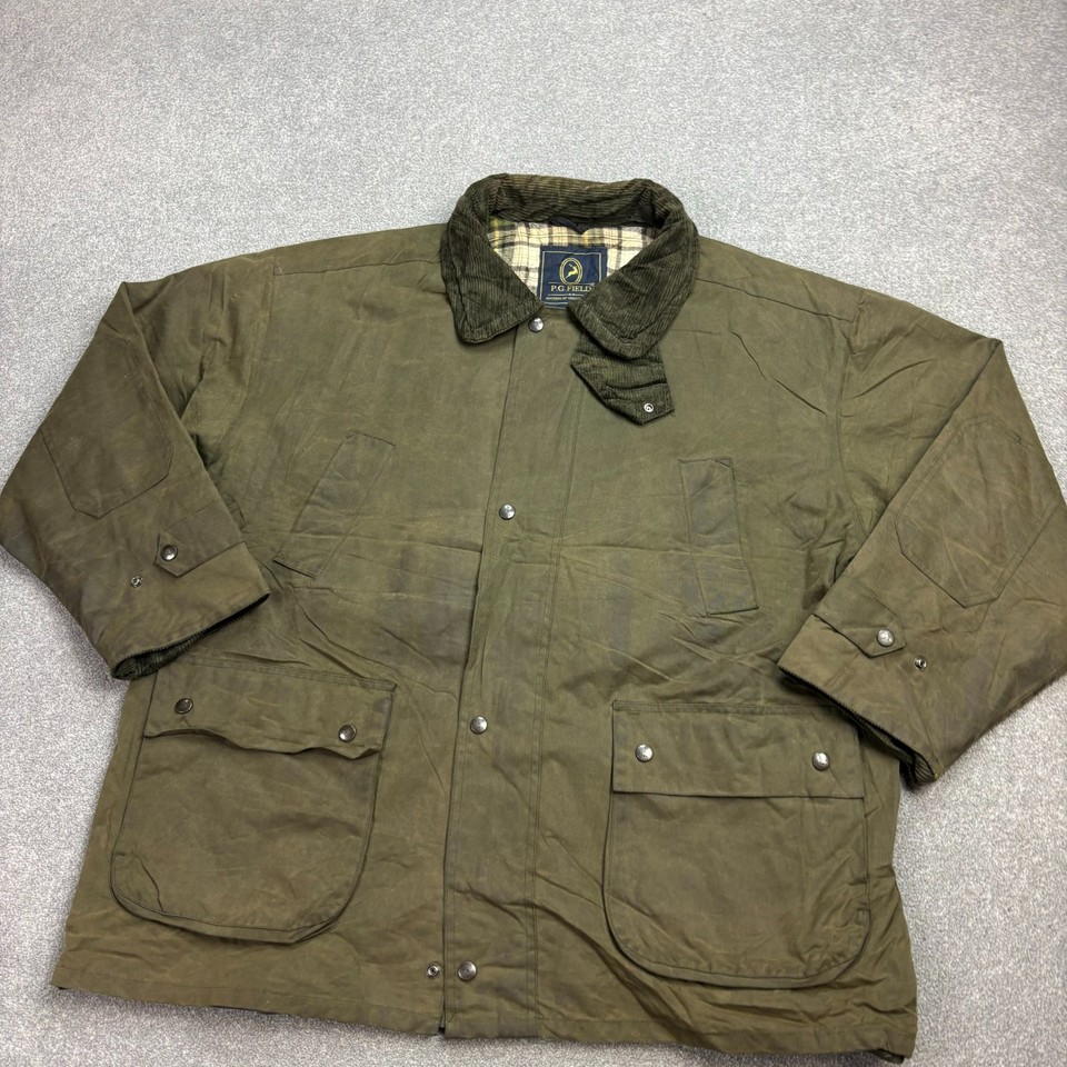 Wax Jacket Adult X Large Green Hunting Country Outdoor Waterproof Lined ...