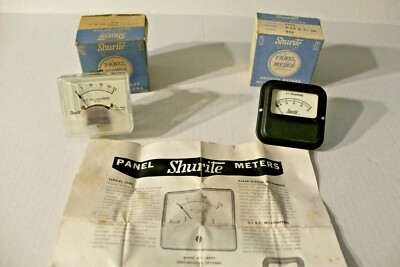 2 1959 Shurite Panel Meters Models 850 0-25 DC Milliampere & 950 0-50 ...