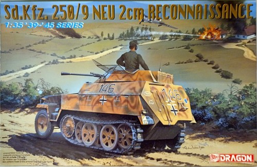Dragon 6106 Sd.Kfz.250/9 NEU 2cm Reconnaissance 1:35 Neu Bauteile ...