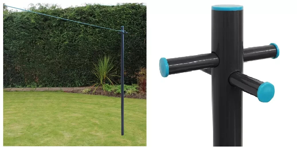 Washing Line Post Pole 2.4m Heavy Duty Galvanized Clothes Support ...