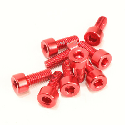M4 x 10 mm Bolts Aluminium Red Anodised M4 Cap Head M4 x 10mm Screw ...