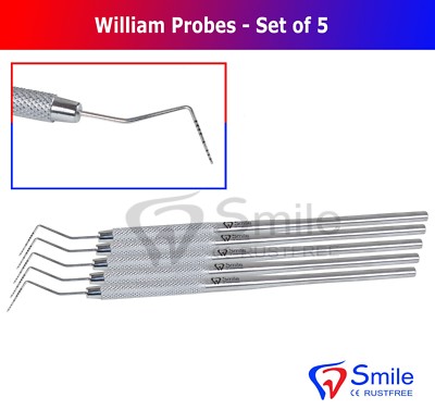Periodontal Probes William 14W X 5 Dental Examination Pocket Probe ...