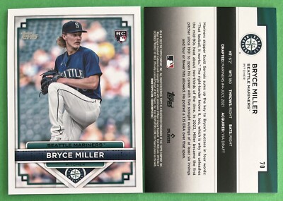 Bryce Miller 2023 Topps FLAGSHIP COLLECTION Rookie Card #70 MARINERS | eBay