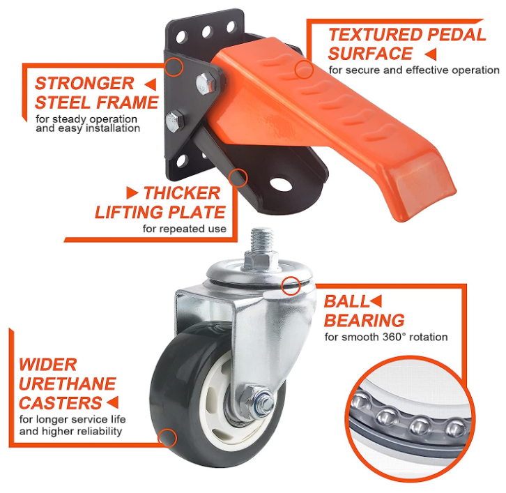 4 PACK Workbench Casters Kit 880Lbs Capacity EXTRA Heavy Duty ...