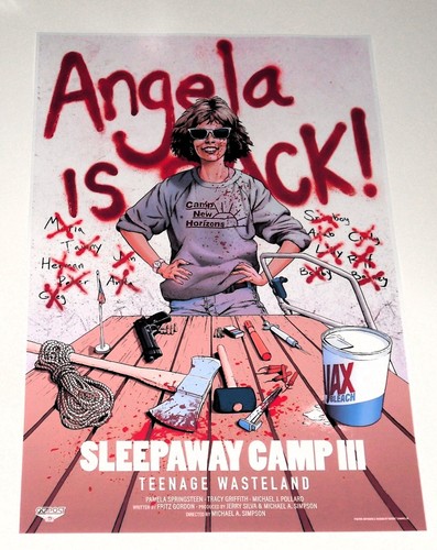 Sleepaway Camp III 1989 Teenage Wasteland ANGELA Horror Poster Promo 19 ...