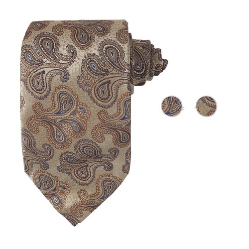 Y&G A7044 Silk Mens Ties Light Brown Pattern Dad Presents Idea Tie ...