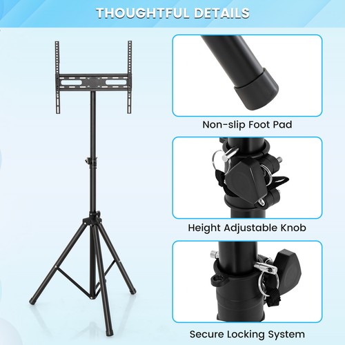 Height Adjustable TV Stand LCD Flat Panel TV Tripod with 35 KG Weight ...