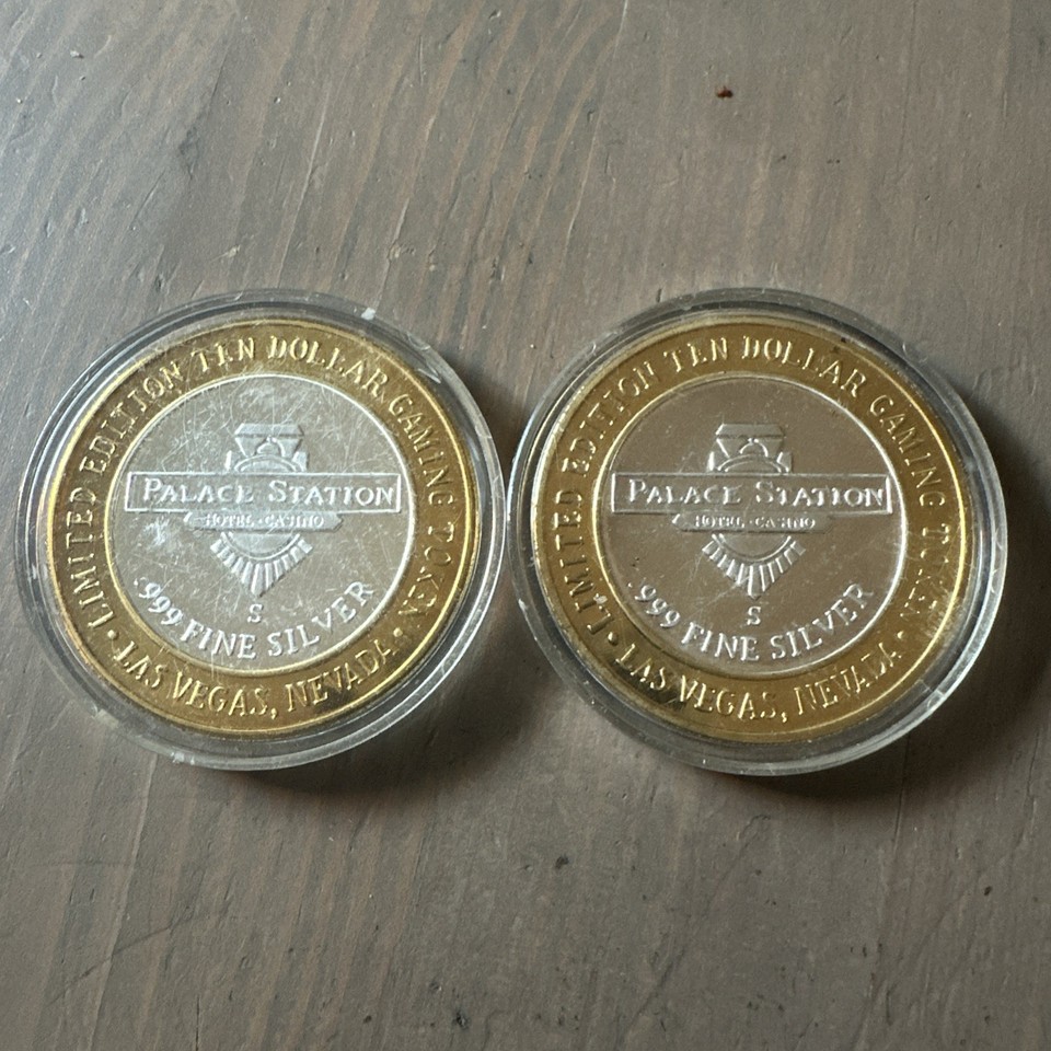 2 x LTD EDTN $10 Gaming Tokens Babe Ruth .999 Fine Silver Palace ...