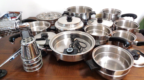 Huge VTG 30 Piece Saladmaster T- 304S/ 18-8 Cookware Set Electric ...