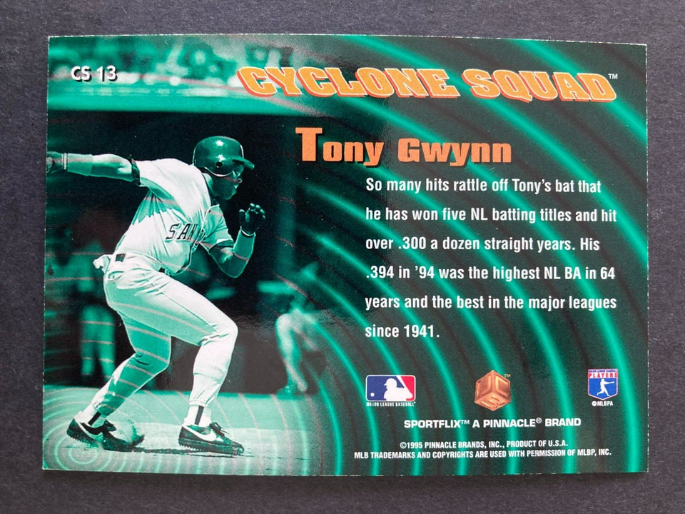 1995 SPORTFLIX UC3 CYCLONE SQUAD TONY GWYNN INSERT CARD #CS13 | eBay