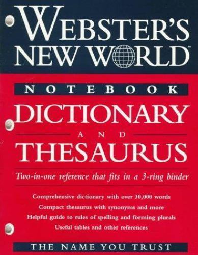 Webster's New World Notebook Dictionary and Thesaurus by Joyce L ...