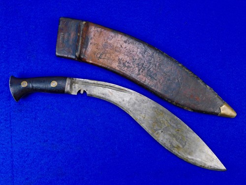 British India Indian Nepal WW2 Large Kukri Fighting Knife Short Sword w ...
