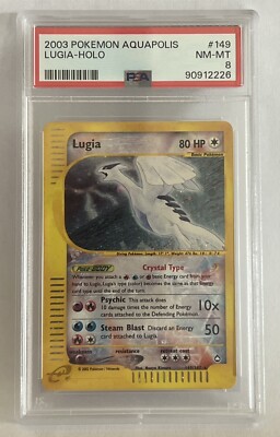 PSA 8 - Pokemon CRYSTAL LUGIA - AQUAPOLIS Secret Rare Foil Holo - 149/ ...