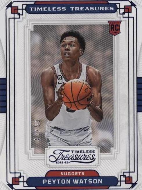 2022-23 Panini Chronicles - Timeless Treasures Peyton Watson #357 Blue ...