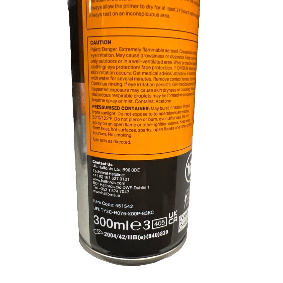 GREY PRIMER AEROSOL SPRAY 300ML HALFORDS CANS X2 | eBay UK