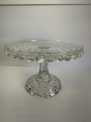 Cut Log EAPG Greensburg Antique Glass Cake Stand 9” Wide 6 1/4” Tall | eBay
