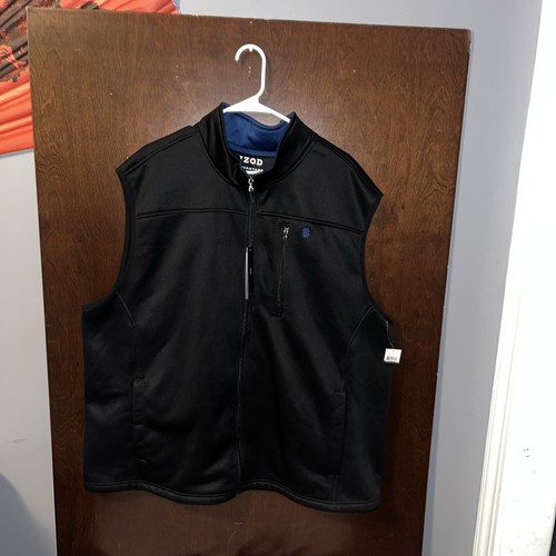 IZOD Men's Advantage Performance Full Zip Sweater Fleece Vest, Black ...