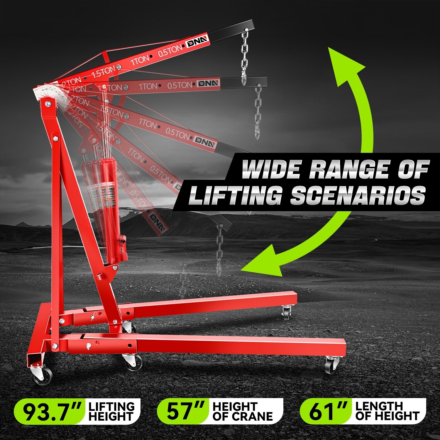 2Ton Foldable Hydraulic Engine Hoist Cherry Picker Shop Crane for Auto ...