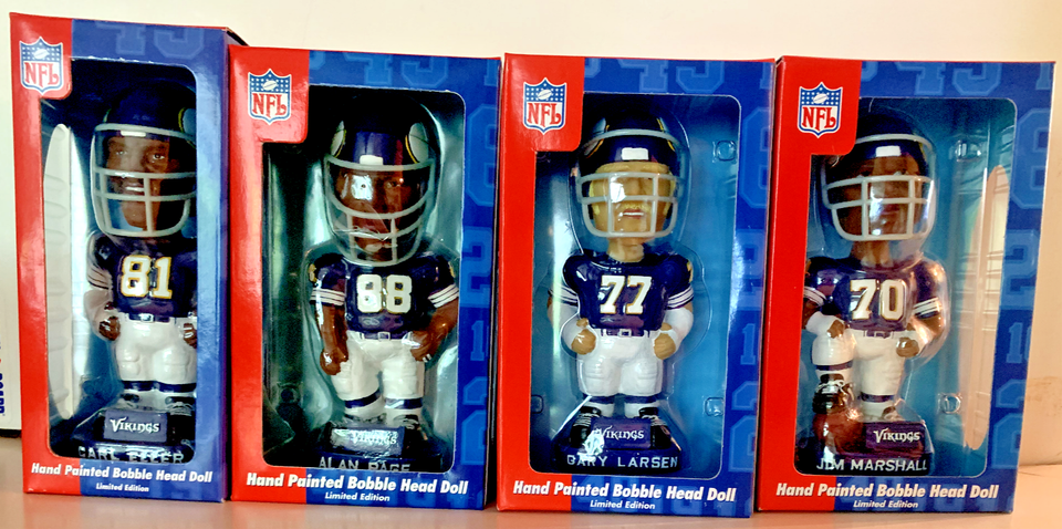 Minnesota Vikings "Purple People Eaters" Bobblehead Set 7 1/4" (ALL NEW ...