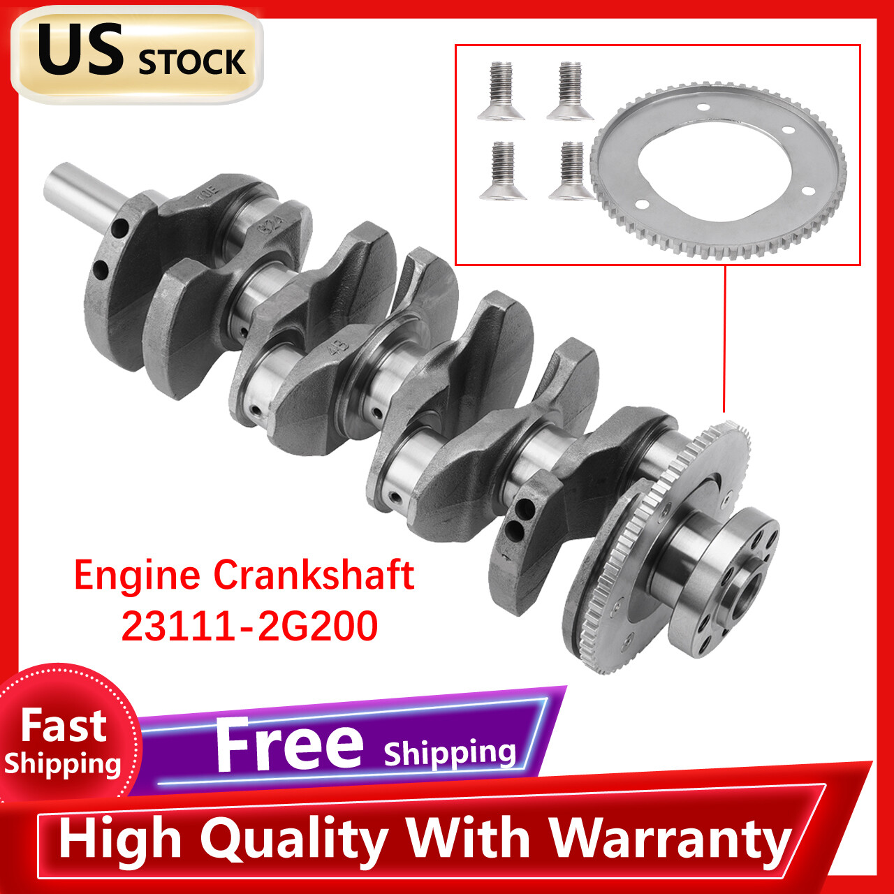 Engine Crankshaft 23111-2G200 For Hyundai Sonata Kia Forte Optima ...