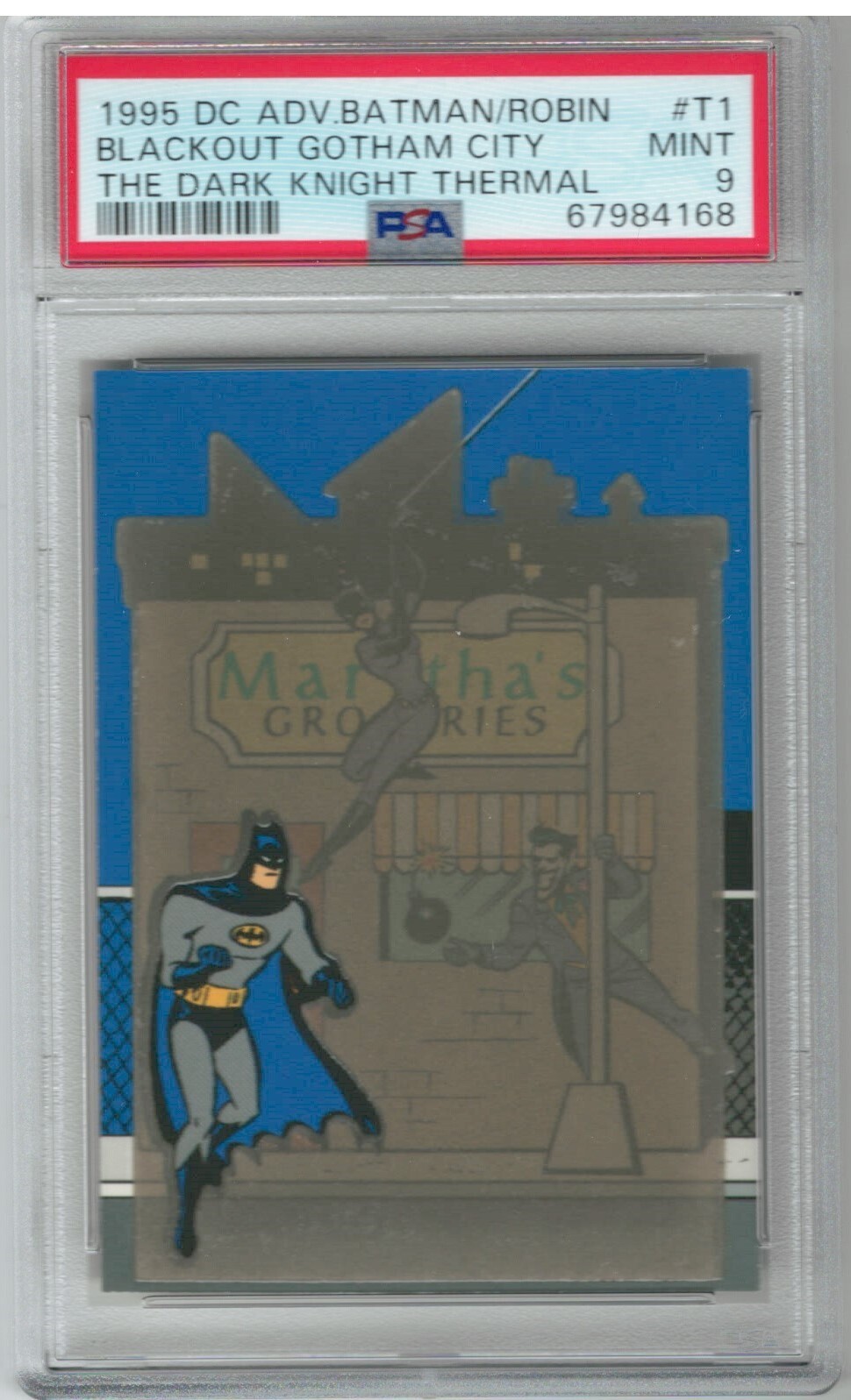 PSA Mint 9 1995 SkyBox The Adv of Batman Blackout Gotham City Thermal ...