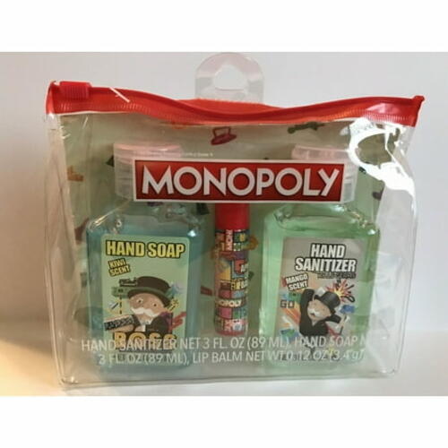 Hasboro Kids 3 pc MONOPOLY Hand Hygiene, Hand Soap, Lip Balm Travel Kit ...